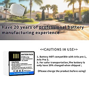 NBZZ Rechargeable Battery for Arlo Pro 3 Pro 4 Ultra Ultra 2 Replacement Camera Battery Accessories, VMC4040 VMC4040P VMC5040 VMS4240P VMS4340P VMS4440P VMS4640P VMC4350B VMC4050P-100NAS