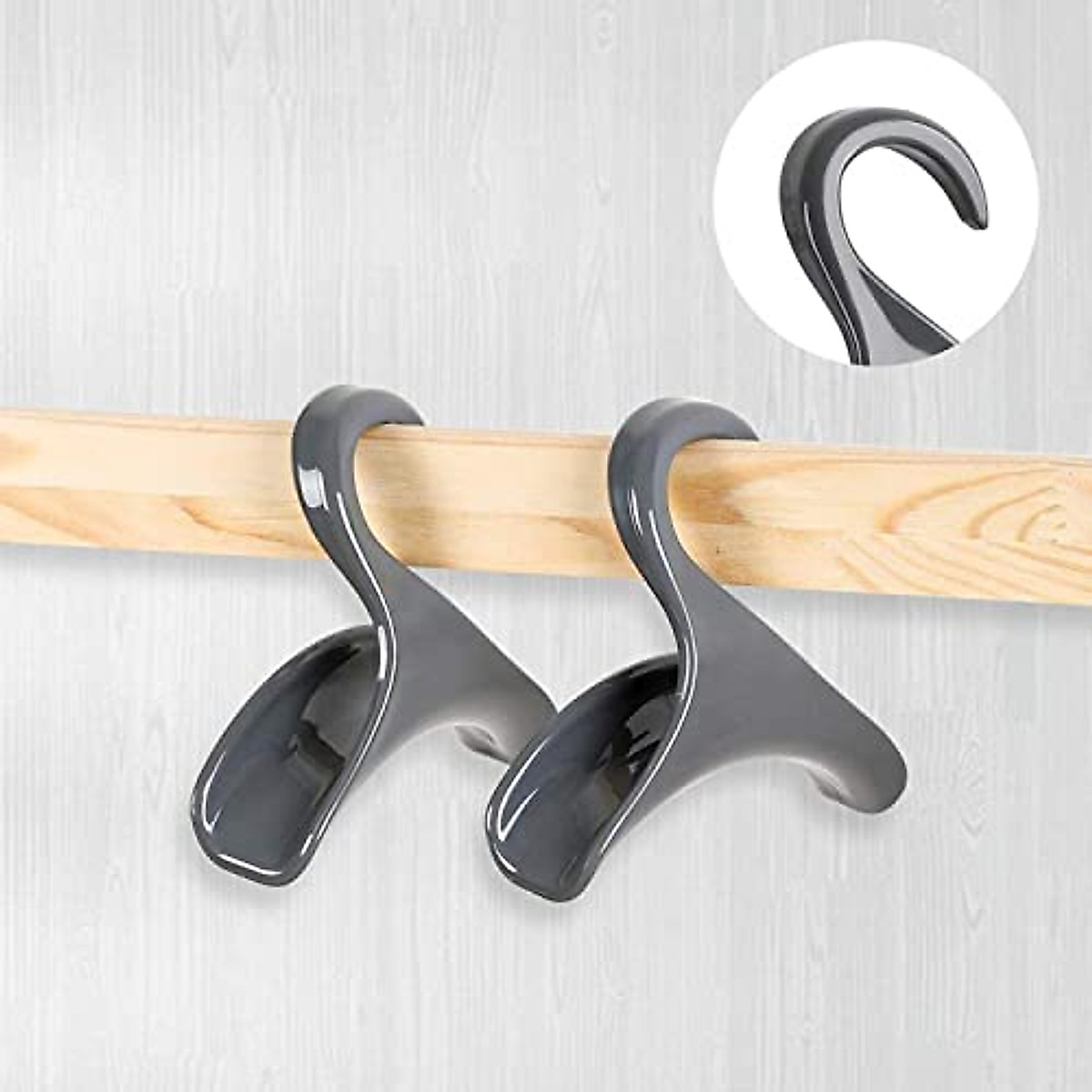 VANPEUSO Purse Handbag Hanger Hook, Over The Closet Rod Hanger for Organizer and Storage（4 Pack，Gray）