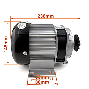 L-faster 48V 500W Trishaw Bike Electric Brushless Motor Kit with Gear Reduction Motor and Gas Pedal Accelerator Power Key Lock