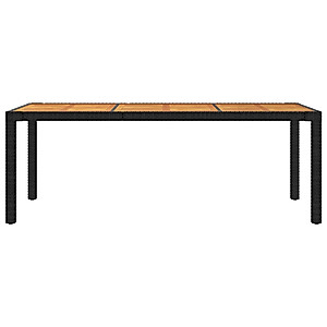 vidaXL Patio Dining Set 7 Piece with Cushions Garden Outdoor Terrace Balcony Dinner Table and Chair Seat Seating Furniture Poly Rattan Black