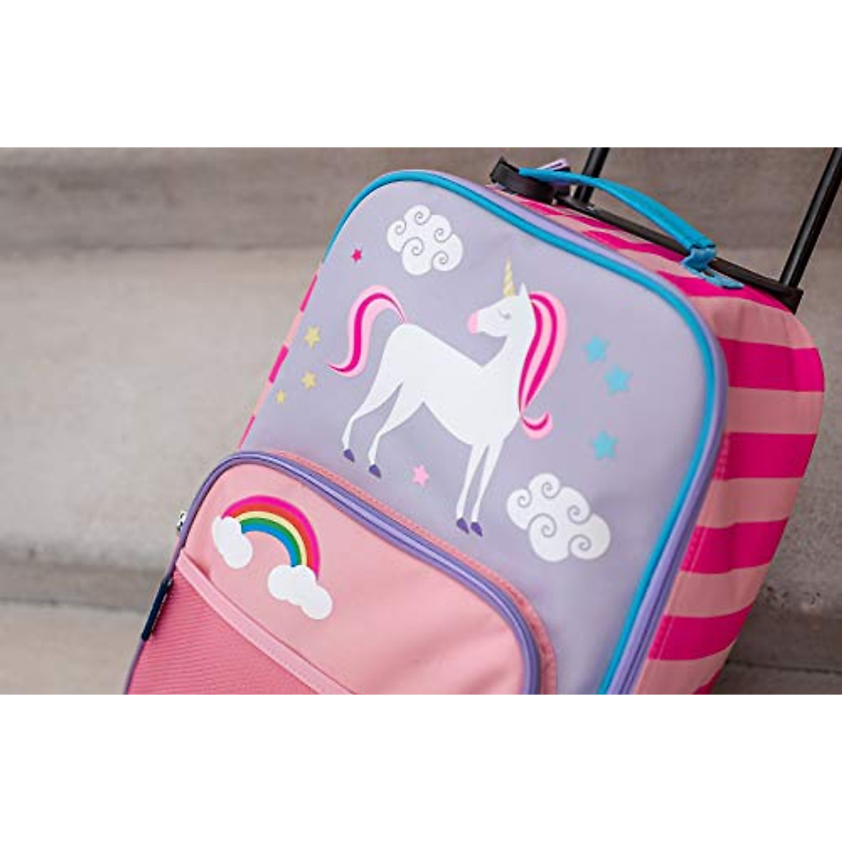 Wildkin Kids Rolling Suitcase for Boys & Girls, Suitcase for Kids Measures 16 x 11.5 x 6 Inches, Kids Luggage is Carry-On Size, Perfect for School & Overnight Travel (Unicorn)
