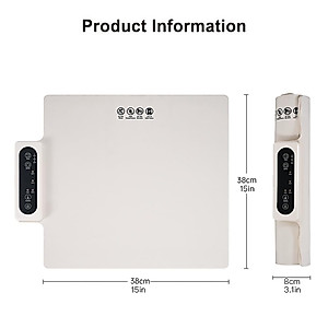 Electric Warming Tray, Full Surface Heating, Rollable & Portable, Premium Silicone Nano-Material, 3 Temperature Settings and Child-Lock, Versatile Food Warmer for Gatherings, Parties (White S)