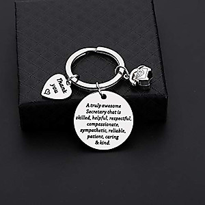 Lywjyb Birdgot Secretary Keychain Secretary Appreciation Gifts Medical Secretary Gift Secretary Retirement Gift (awesome secretary ky)