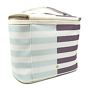 Kate Spade New York Insulated Lunch Tote, Small Lunch Cooler, Cute Lunch Bag for Women, Thermal Bag with Double Zipper Close and Carrying Handle, Two-Tone Stripe