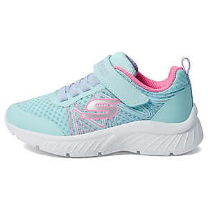 Skechers Microspec Plus-Swirl Sweet Sneaker, Aqua/Pink, 2 US Unisex Little Kid