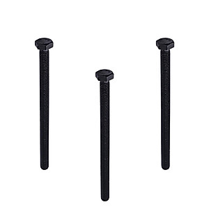 Aicosineg M8 x 120mm Carbon Steel Grade 8.8 External Hex Head Screw Bolts Metric Thread Hexagon Bolts Fastener for Hardware Furniture Machinery Black 10pcs