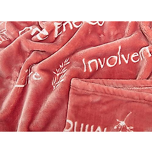 Chanasya Yoga Happiness Blissfulness Message Based Gift Throw Blanket - Super Soft Cozy Comfort Tranquility Personnel Loving Caring Positivity Gift Blanket for Women Best Friend Birthday - Rosetan