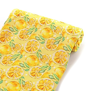 Summer Lemons Printed Liverpool Bullet Fabric Textured Knit 4 Way Stretch - 1 Yard
