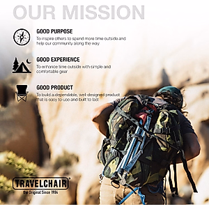 TravelChair Slacker Chair, Portable Tripod Chair for Outdoor Adventures, Green (1389VG)