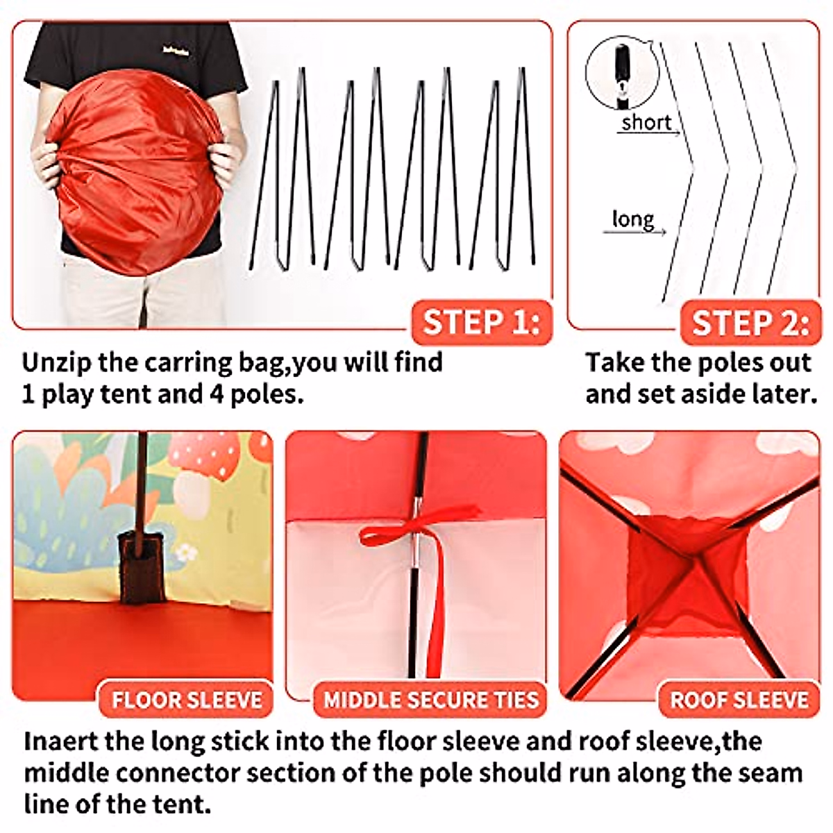 Mushroom Kids Play Tent Space Themed Indoor Play Children House for Boys and Girls (Mushroom)