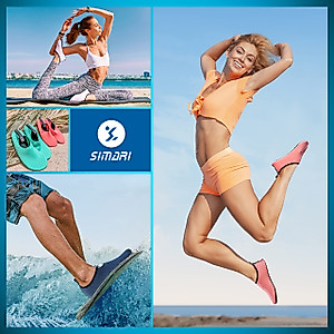 SIMARI Water Shoes Womens Mens Quick-Dry Barefoot for Beach Swim Surf Yoga SWS001 Circular Black