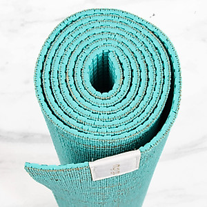 Myga Jute Yoga Mat - High Performance Vegan Floor Exercise Mat - Eco Friendly Biodegradable Yoga Mat with PVC Backing - 72" x 24" - 0.2" Thickness Aqua