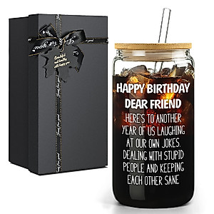 Best Friend Birthday Gifts for Women, Happy Birthday Cup Gifts for Friends Female Unique Friendship Presents for Woman Men Besties Male Bff Coworker Soul Sisters Womens Her Him