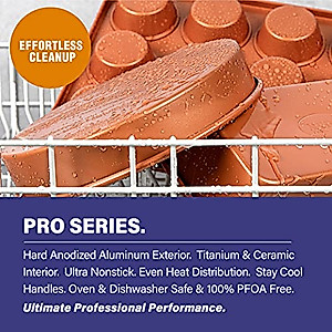 Gotham Steel Pro 20 Piece Pots & Pans Set | Hard Anodized Complete Cookware Set + Bakeware Set, Ultra Nonstick Ceramic Copper Coating, Chef Grade Quality, Metal Utensil Safe, Oven & Dishwasher Safe