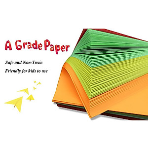 BUBU Origami Paper Kit 1000 Sheets 6 Inch Square Double Sided Color 20 Vivid Colors for Beginners Trainning and School Craft Lessons