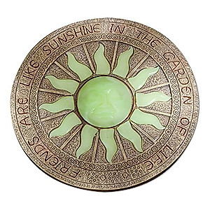 Bits and Pieces - Sun Garden Stone - Glowing Sun in The Dark Garden Stone; Garden Décor - Stone Measures 10" in Diameter