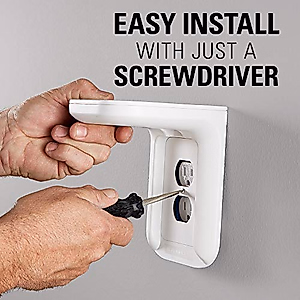Sanus Outlet Shelf - Holds Any Device Up to 10lbs & Installs in Seconds - Includes Standard & Decora Style Outlet Covers & Integrated Cable Management Channel - Works for Sonos & Smart Home Speakers