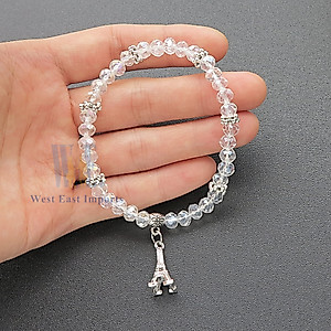 WE 12 Pcs Paris Eiffel Tower Themed Crystal Bracelet Party Favors - Quinceanera/Wedding/Birthday/Baby Shower/Bridal Shower