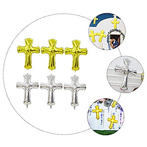 ifundom 18 Pcs Wedding Party Balloons Religious Balloons Baptism Balloons Party Decoration God Bless Baptism Decoration Kids Party Balloon Modeling Baby Girl Aluminum Film