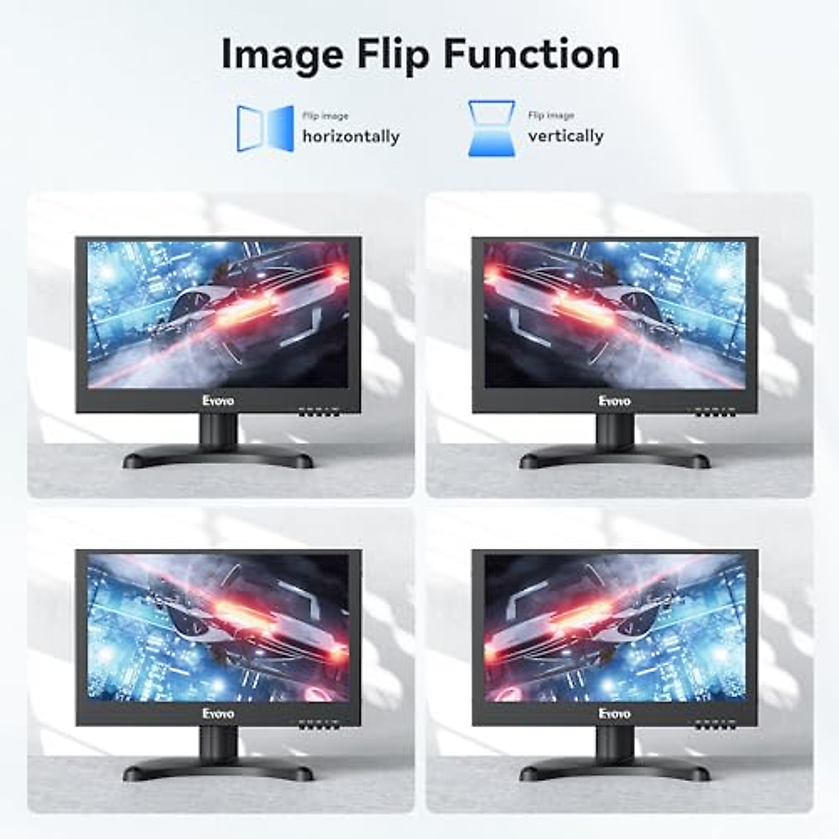 Eyoyo Small TV Monitor 12 inch Security Camera Monitor 1920x1080 IPS Computer Screen with HDMI VGA BNC AV USB Ports Metal Housing Mini LED Monitors Built in Speakers CCTV Monitors for Home Office