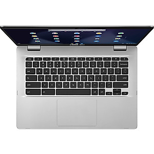 ASUS C423NA Chromebook 14" FHD Laptop Computer, Intel Celeron N3350 up to 2.4GHz, 4GB LPDDR4 RAM, 32GB eMMC, 802.11AC WiFi, Bluetooth, Webcam, Silver, Chrome OS, BROAG 3Feet USB Extension Cable