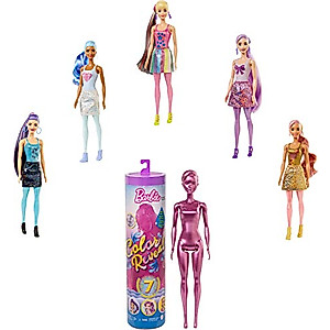 Barbie Color Reveal Doll & Accessories, Shimmer Series, 7 Surprises, 1 Barbie Doll (Styles May Vary)