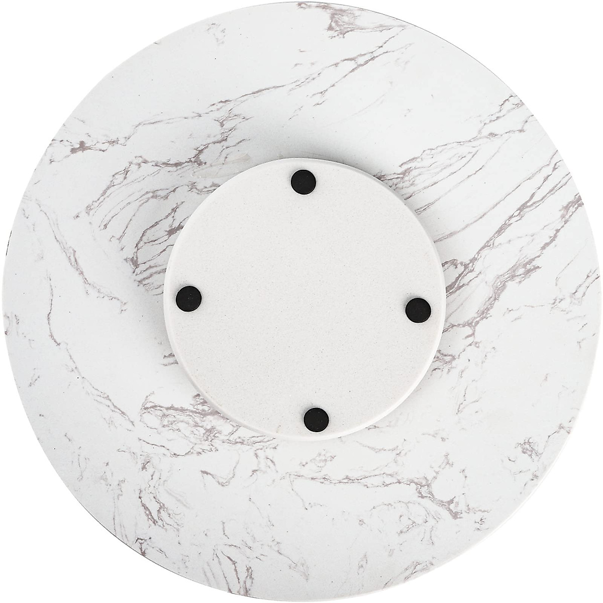 DEAYOU Marble Lazy Susan, Round Marble Tray Turntable Cake Stand, 12" Lazy Susan Cheese Board with Silent Rotating for Serving, Table Display, Cupcake, Food, White, Revolving Cake Leveler Spinner