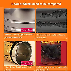 QILIN Mini Garden Incinerator, Small Stainless Steel Burner, for Wood, Leaves, Paper, Multiple Sizes, Gold/Silver/Red