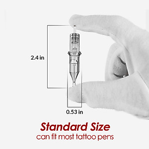 Wormhole Tattoo Cartridge Needles, 9RL Tattoo Needles 20PCS Disposable Tattoo Needle Cartridge Round Liner Cartridge Needles for Tattoo Pen Tattoo Machine Tattoo Supplies 1209RL