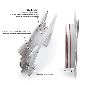 Wordcam Large Cat Door Interior Door, XL Indoor Cat Door, Pet Doors for Cats, Kitties and Small Dogs (White)