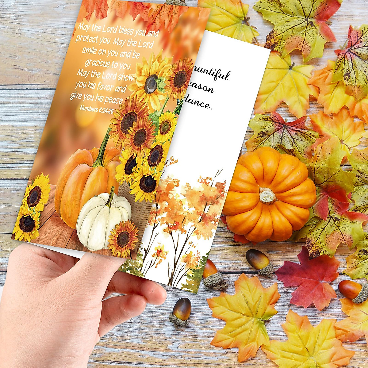 WorldBazaar Thanksgiving Greeting Cards Religious Cards with Bible Verses Envelopes 24 Pack