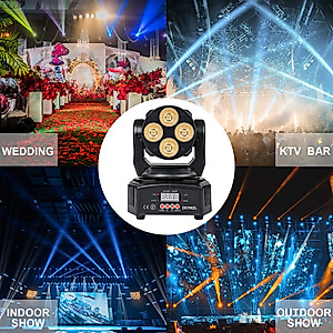 ZKYMZL RGBWA/UV 6 in 1 LED Light Mini 50W Wash Rotating Light Moving Head Stage Effect Light with DMX for Disco KTV Club Party.