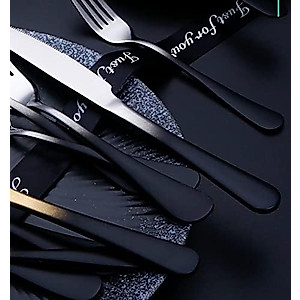 Black Gradual Change Gold Silverware Set Flatware Sets 70 Piece Stainless Steel Service for 14 Durable Home Kitchen Restaurant Wedding Cutlery Utensils Delicate Knifes Forks and Spoons Tableware Set…