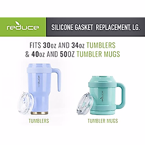 Reduce Tumbler Lid Gasket - Large Size, 4 Pack - Replace Lost or Damaged Tumbler and Mug Lid Gaskets - Dishwasher Safe, BPA Free