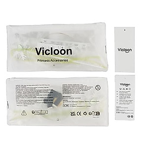 Vicloon Princess Dress Up Accessories, 3 Pcs Elsa Dress Up Set for Toddler Girls with Elsa Crown,Wand,Gift Sets for Little Girls Christmas Party Cosplay Set for 3+ Years Old