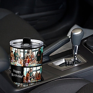 Personalized Travel Coffee Tumbler, Custom 20oz Insulated Stainless Steel Travel Tumbler with Lids, 20oz Custom Tumblers with Photos and Texts, Birthday Gifts for Men,Women,Friends