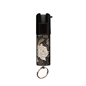 Guard Dog Security Pepper Spray, Keychain with Safety Twist Top, Mini and Easy Carry, Lightweight and Fashionable, Maximum Police Strength OC Spray, 16 Feet Range (Floral)