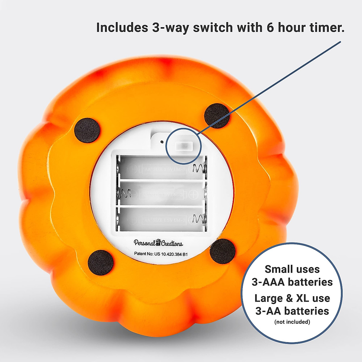 Let’s Make Memories Personalized Light-Up Pumpkin-Fall Décor-Indoor/Outdoor-LED Lights-Orange-L