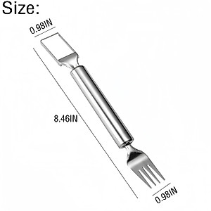 2024 New Watermelon Fork Slicer Cutter Slicer Tool, 2-in-1 Stainless Steel Fruit Cutter, Dual Head Fruit Forks Slicer Knife with Round Handle (2Pcs)