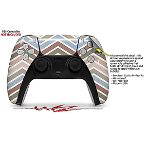 WraptorSkinz Skin Wrap compatible with Sony PS5 DualSense Controller Zig Zag Colors 03 (CONTROLLER NOT INCLUDED)