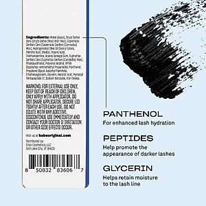 Babe Original Enriching Mascara - Smudge Proof, Long Lasting No Clump Formula, Buildable Volume, Water Resistant, Dramatic Black