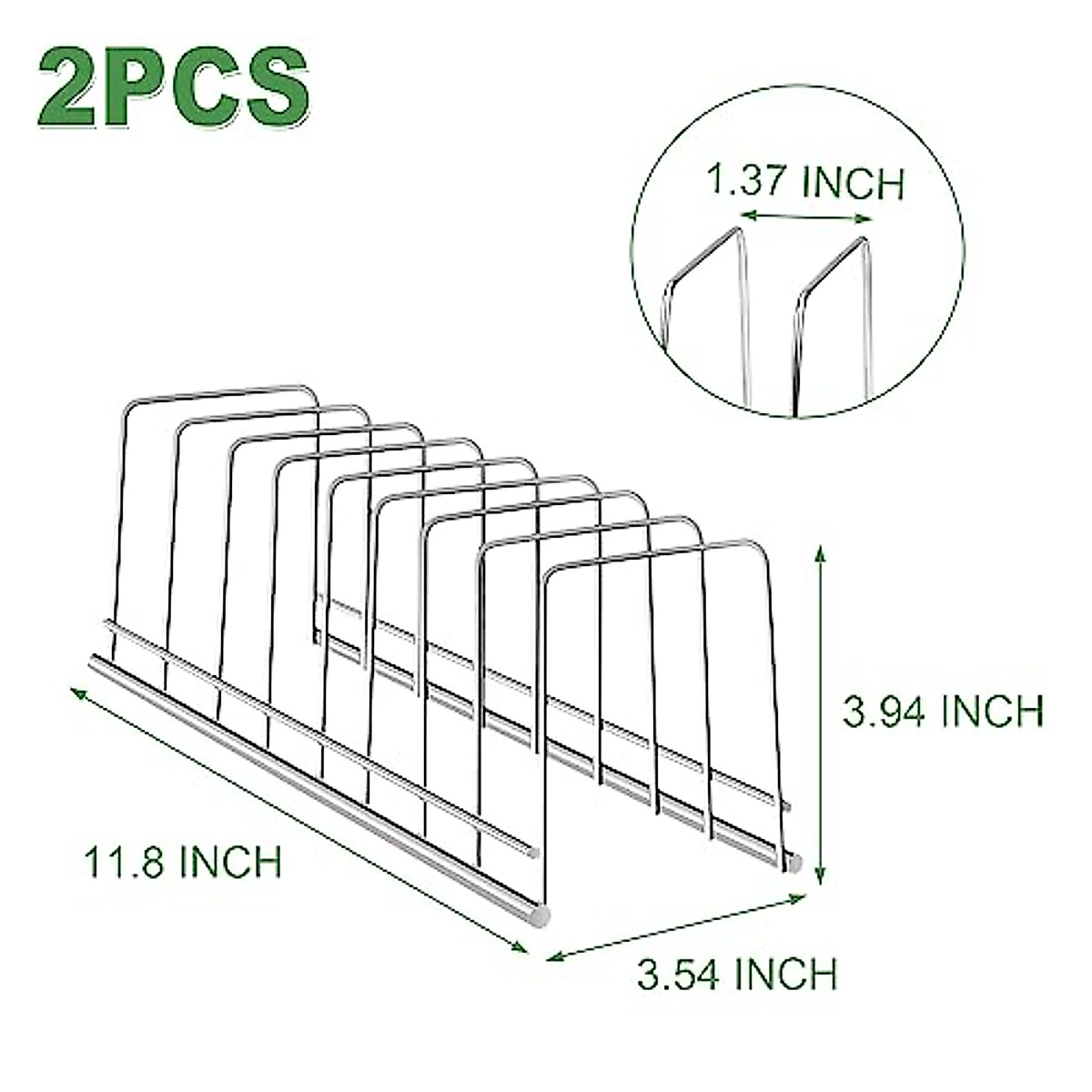 POUYRBA Pot Lid Organizer, 2pcs Silver Plate Pot Bowl Lid Rack Holder Rest Plates Organizer for Kitchen Cabinets File Folder Rack for Plates Pots Bowls Cutting Boards Reusable Containers and Books