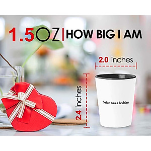 Movie Poster Shot Glass 1.5oz - Satan Was A Lesbian - LGBTQ Rainbow Pride Coming Out Merch Queer Movie Quotes For Bestfriend Lover Sister Girlfriend