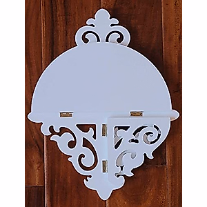 hadaaya White Wall Mounted Decorative Floating Shelves for Living Room Bedroom, Office, Home Decor