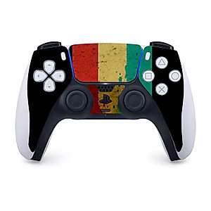 ITS A Skin Skins Compatible with Sony Playstation 5 Console Disc Edition - Protective Decal Overlay Stickers wrap Cover - Rasta Weed Pot Leaf Red Gold Green