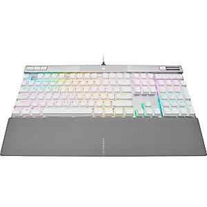 Corsair K70 PRO RGB Optical-Mechanical Gaming Keyboard - OPX Linear Switches, PBT Double-Shot Keycaps, 8,000Hz Hyper-Polling, Magnetic Soft-Touch Palm Rest - NA Layout, QWERTY - White