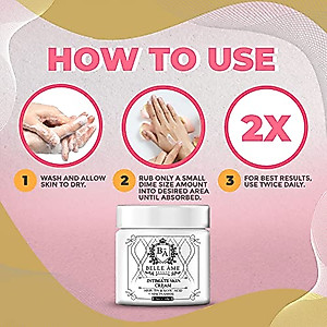 BELLE AME Premium Intimate Skin Brightening Cream - Dark Spot Corrector for Uneven Skin Tone - Face, Body, Underarm, Knees, Elbows, Inner Thigh and Intimate Area - 2oz