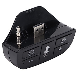 Stereo Headset Adapter, Game Audio Mic Headphone Converter, Sound Enhancer Audio Mic Adapter, Game Sound Balance, Chat Sound Balance, for Controller