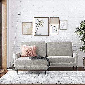 CosmoLiving by Cosmopolitan Francis Upholstered Sofa Sectional, Light Gray