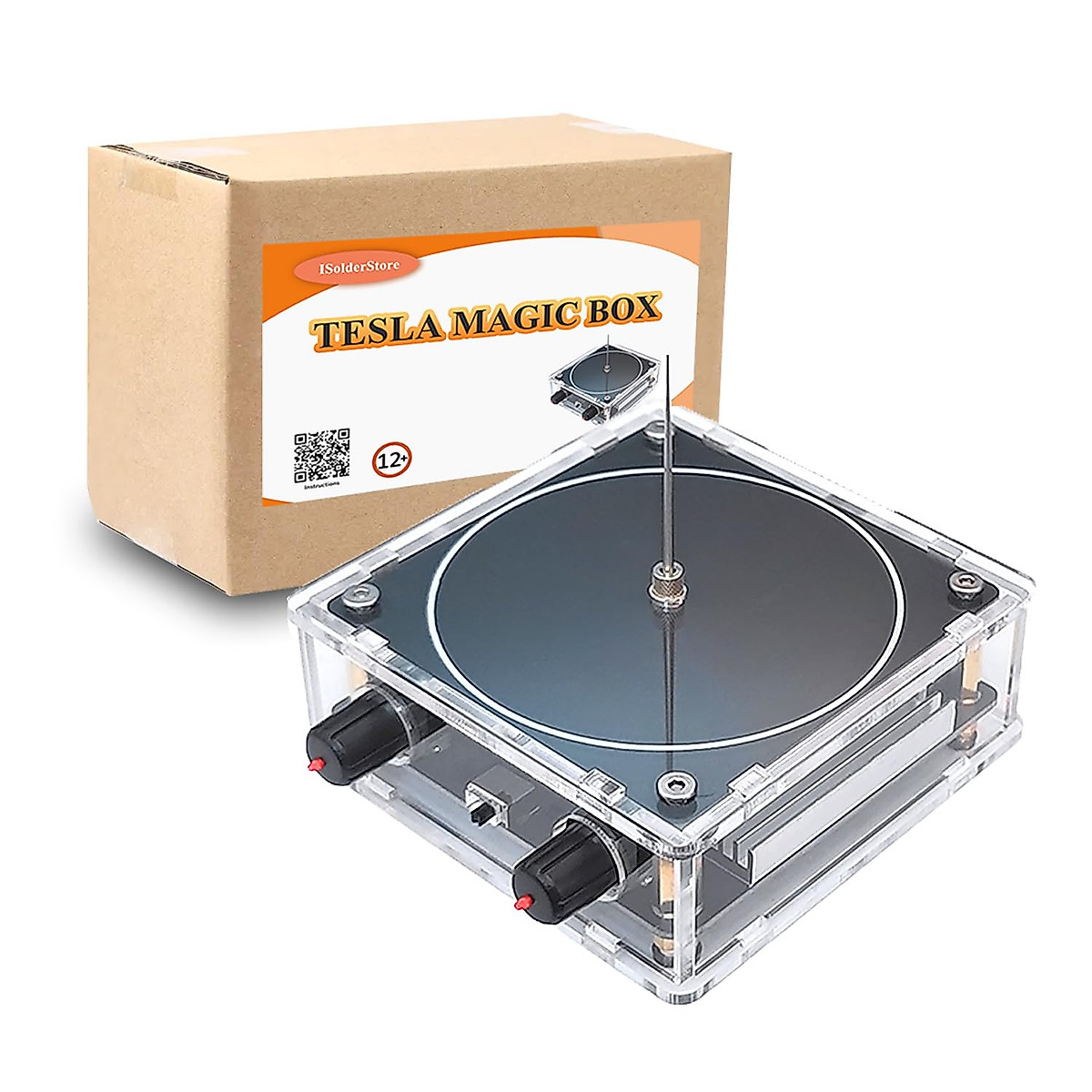 ISolderStore Musical Tesla Coil Speaker Mini Bluetooth Music Tesla Coil Magic Box Arc Plasma Artificial Lightning Desktop Toy Magic Beat Electron Tesla Box Assembled